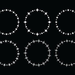 Star and Snowflake Frame Clip Art Set, PNG, SVG, VECTOR, Star Frame ...