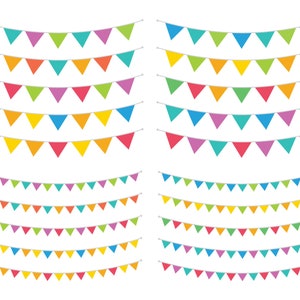Carnival Triangle Banner Clip Art Set, PNG, SVG, VECTOR, Flag Banner ...