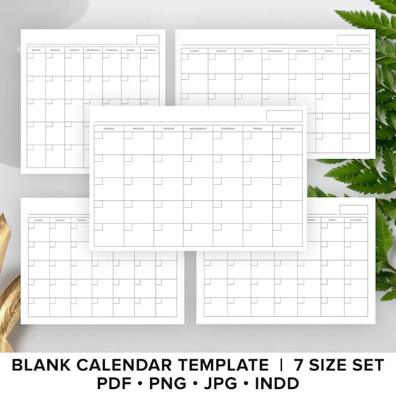 11x17 Monthly Calendar Template Calendar Template Blank & Printable