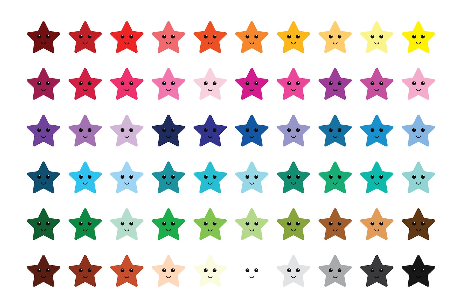 Happy Star Clip Art Set PNG SVG VECTOR Back to School Art - Etsy Canada