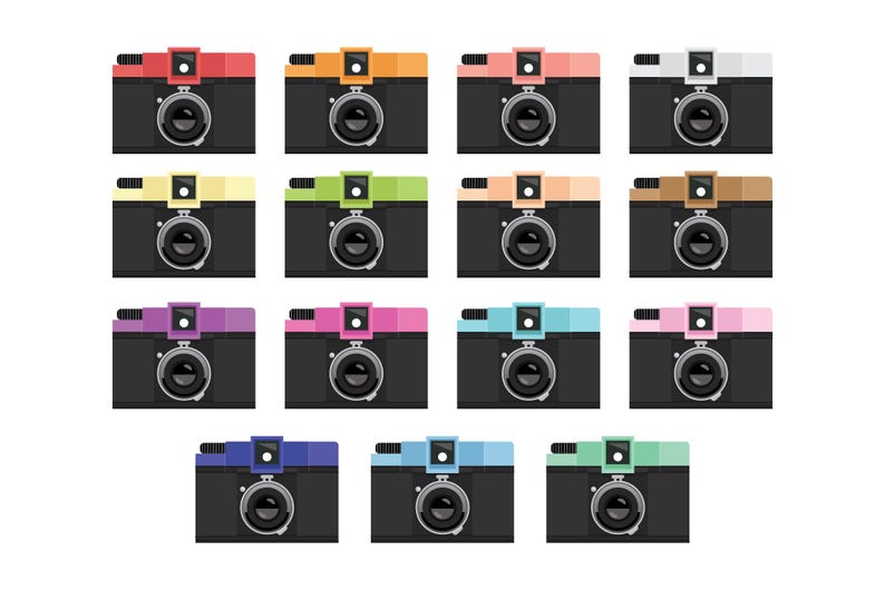 Retro Camera Clip Art Set, PNG, SVG, VECTOR, Photography Clipart, Lomo ...