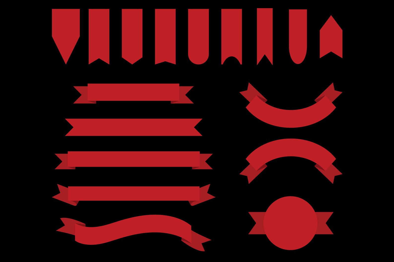 Red Badge & Banner Clip Art Set, PNG, SVG, VECTOR, Label Clipart ...