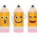 Cute Emoji Pencil Clipart, PNG, SVG, VECTOR, Happy Pencil Clipart ...