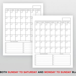 8.5x11 Inch Vertical Blank Calendar, Planner Calendar, 8.5" X 11 ...