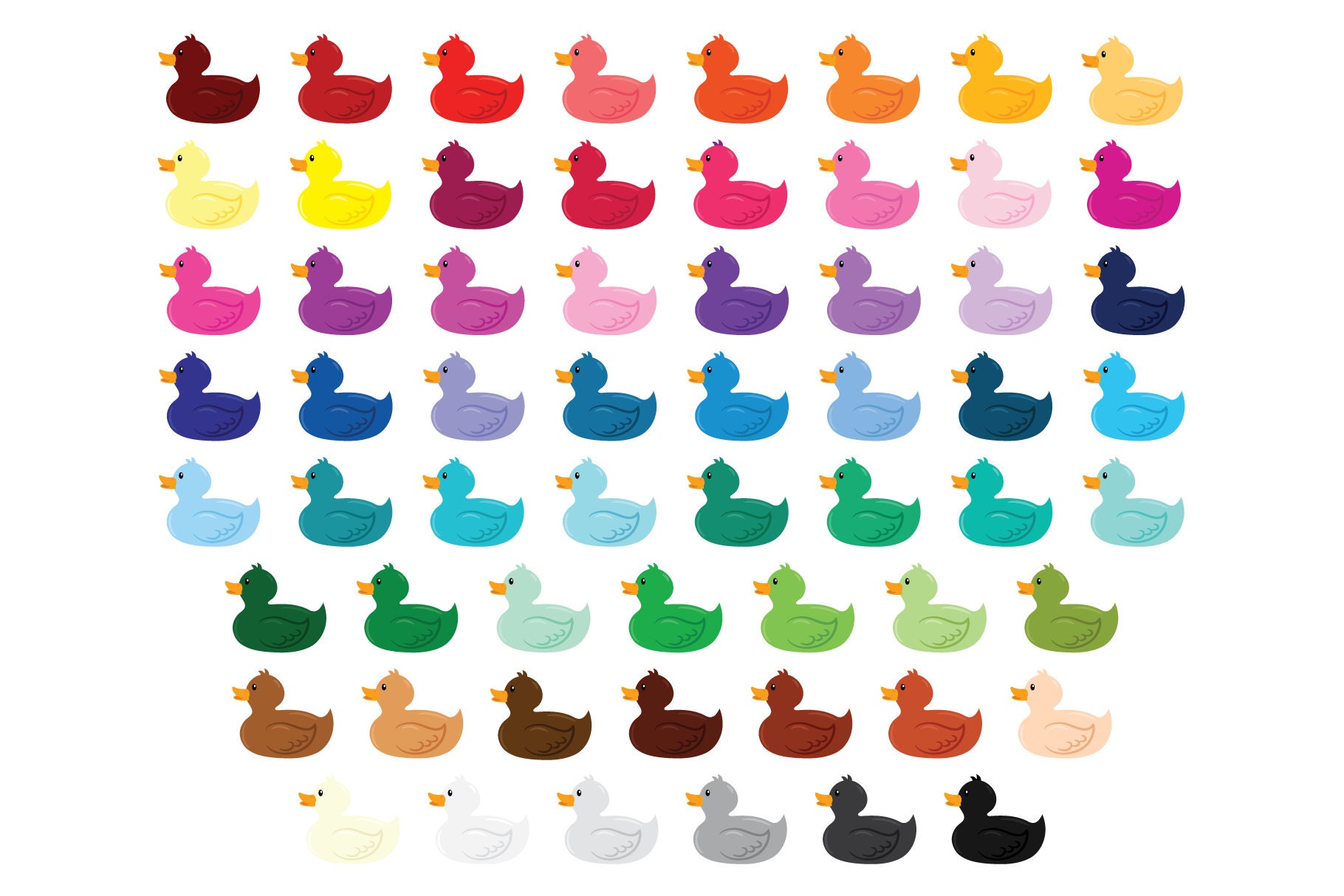 Rubber Duck Clip Art Set PNG SVG VECTOR Kid Child Toy Fun - Etsy