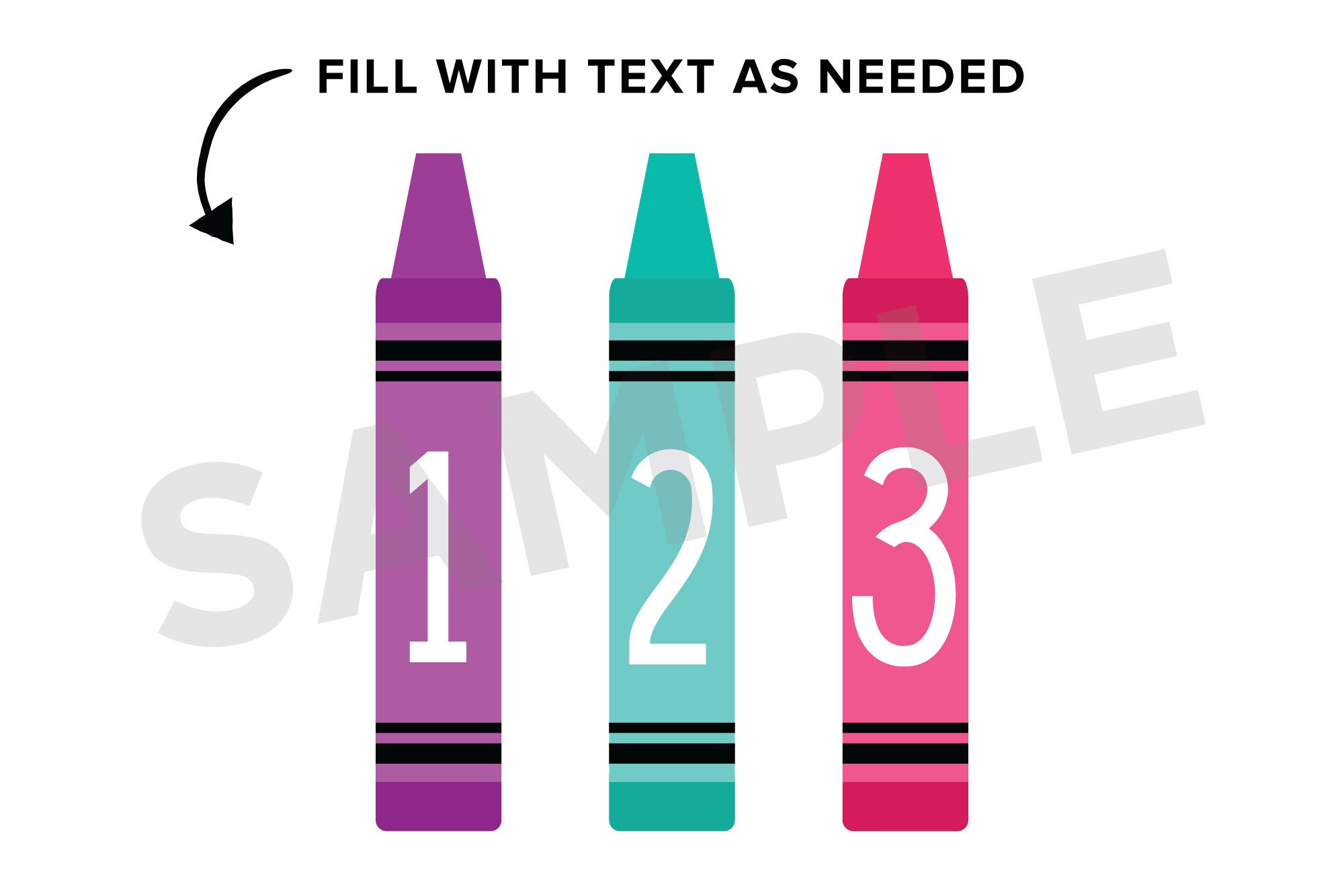 Crayon Clip Art Set, PNG, SVG, VECTOR, Back to School, Craft Supply ...