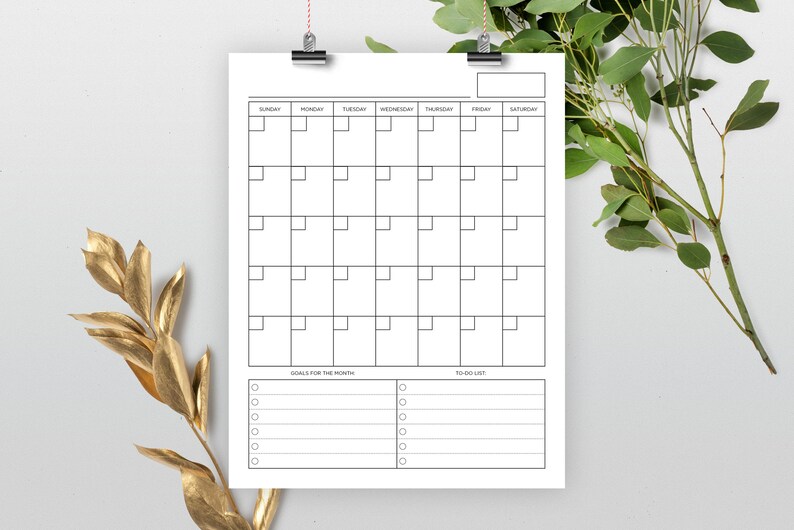 8.5x11 Inch Vertical Blank Calendar, Planner Calendar, 8.5" X 11 ...