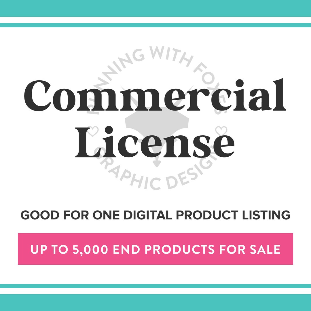 Commercial License for Clipart, One Product - up to 5000 Sales ...