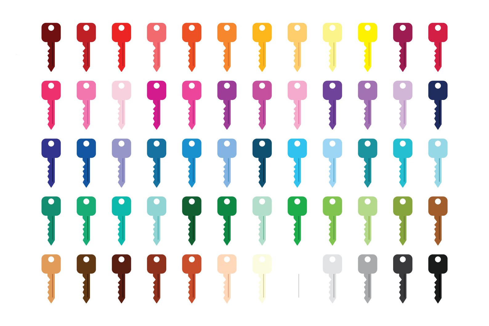 Lock & Key Clip Art Set PNG SVG VECTOR Padlock Open Lock - Etsy