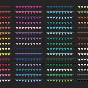 Single Color Triangle Banner Clip Art Set, PNG, SVG, VECTOR, Triangle ...