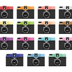 Retro Camera Clip Art Set, PNG, SVG, VECTOR, Photography Clipart, Lomo ...