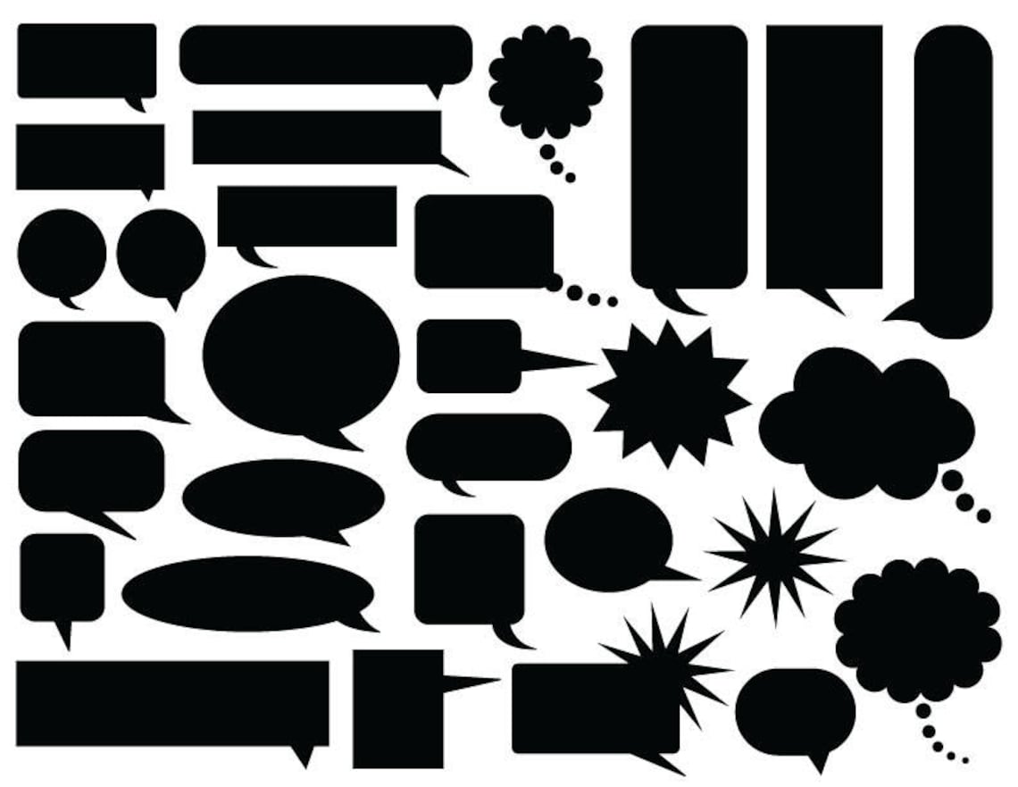 Comic Speech Bubble Clip Art PNG SVG VECTOR Illustration Art | Etsy