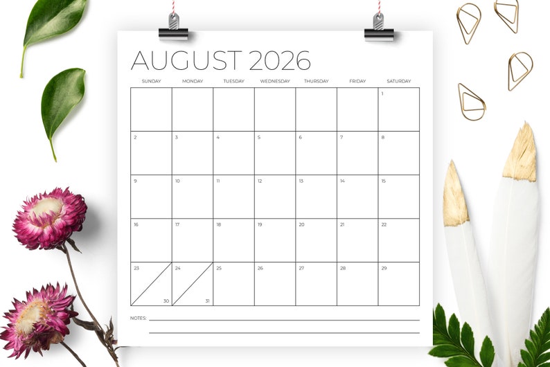 SALE 2026 Square 12x12 Calendar | INSTANT DOWNLOAD | Large Monthly ...