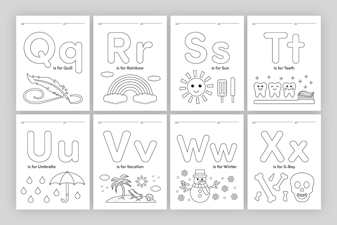 Alphabet Coloring Pages, Printable Worksheets, Preschool, Kindergarten ...