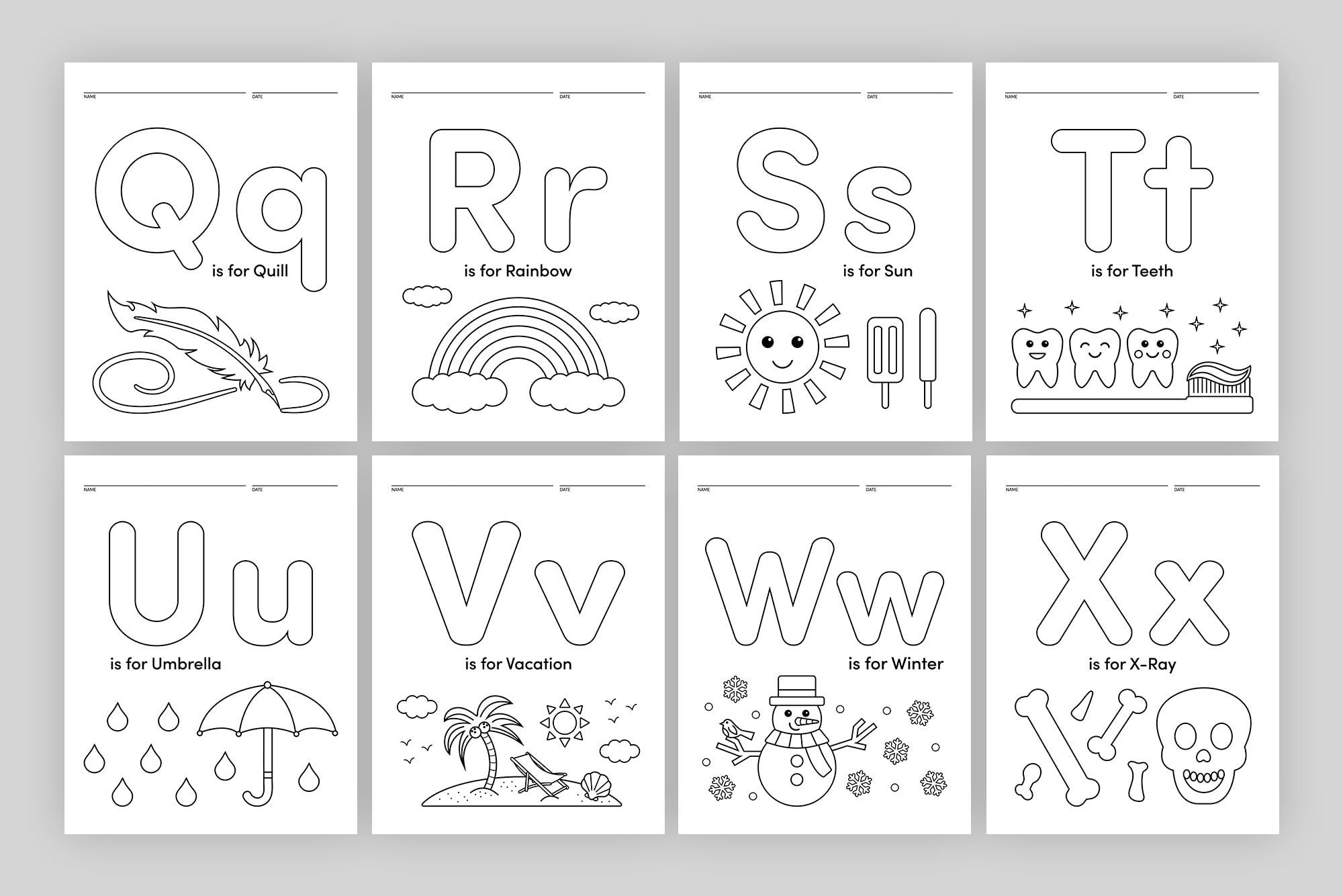 Alphabet Coloring Pages Printable Worksheets Preschool - Etsy Australia