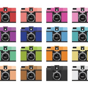 Retro Camera Clip Art Set, PNG, SVG, VECTOR, Photography Clipart, Lomo ...