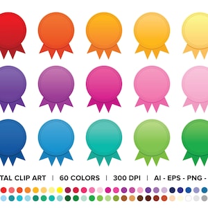 Award Badge Button Clip Art Set, PNG, SVG, VECTOR, Award Winner Clipart ...
