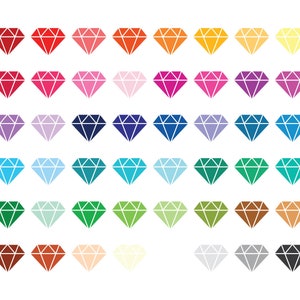 Diamond Clip Art Set, PNG, SVG, VECTOR, Crystal Clipart, Gemstone ...