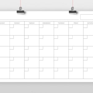 11x17 Inch Blank Calendar, 11" X 17" Printable Calendar, Calendar ...