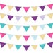 Purple Gold Pink & Teal Bunting Banner Clip Art Set, PNG, SVG, VECTOR ...