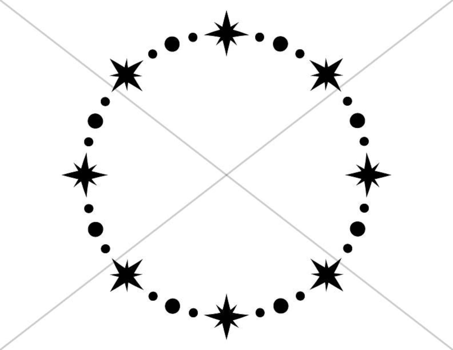Star and Snowflake Frame Clip Art Set PNG SVG VECTOR Circle - Etsy Canada