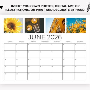 SALE 2026 8.5 X 11 Inch Calendar Template | INSTANT DOWNLOAD | Modern ...