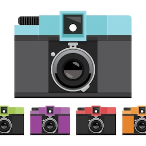 Retro Camera Clip Art Set, PNG, SVG, VECTOR, Photography Clipart, Lomo ...
