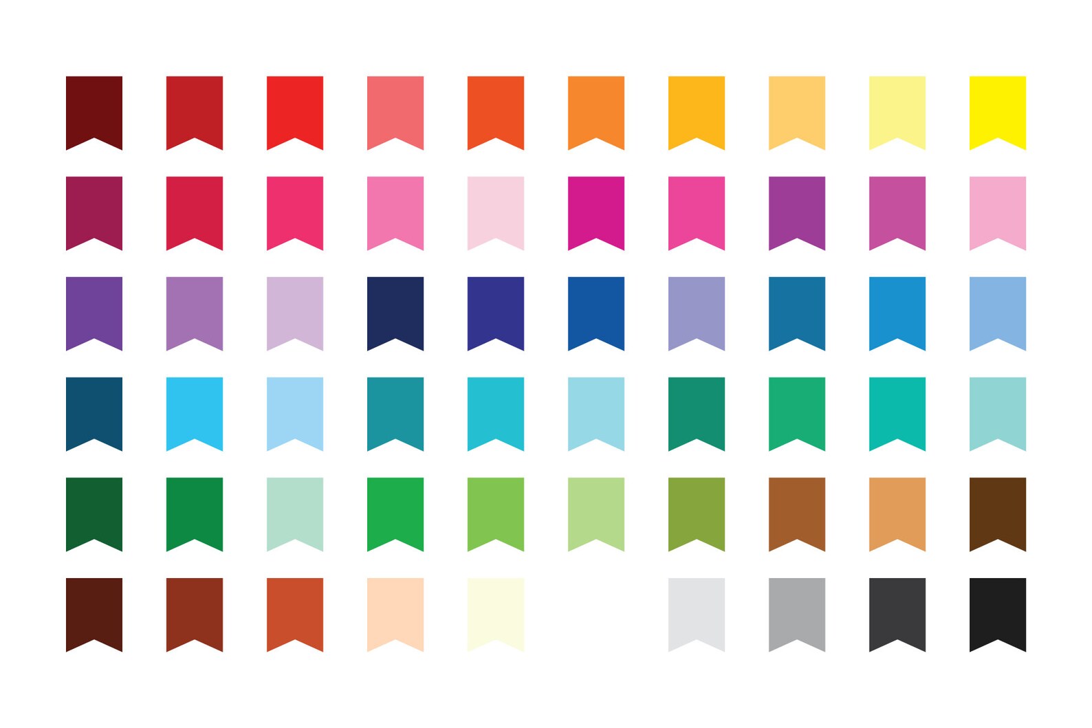 Bookmark Tab Clip Art Set PNG SVG VECTOR Vertical Flag | Etsy