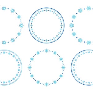 Starry Snowflake Winter Border Clip Art Set, PNG, SVG, VECTOR, Winter ...