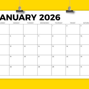 SALE 2026 11 X 17 Inch Calendar Template | INSTANT DOWNLOAD Bold Sans ...