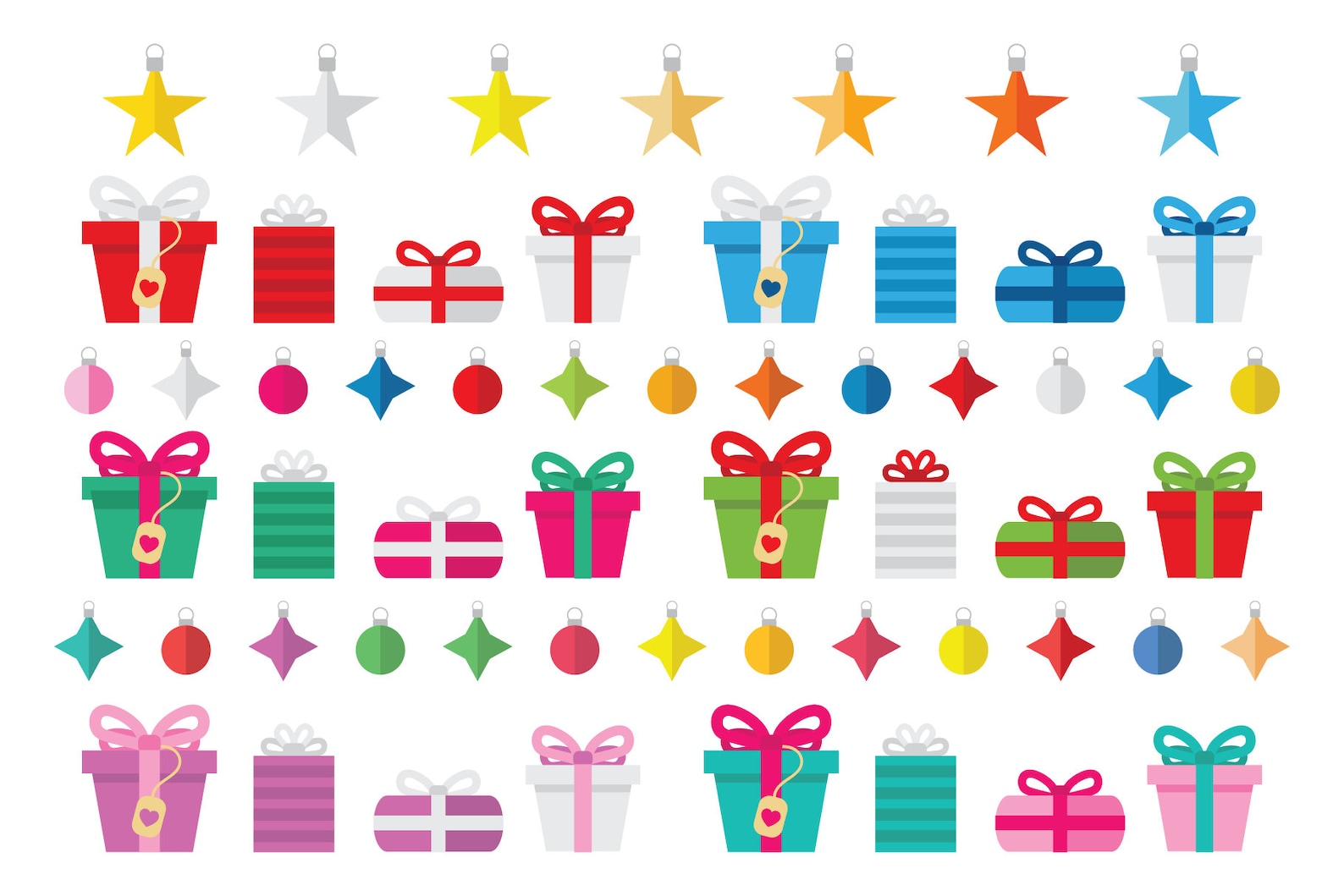 Christmas Tree Party Clip Art Set PNG SVG VECTOR Colorful - Etsy