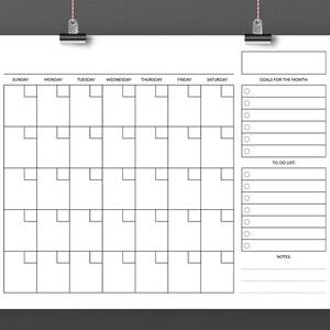 8.5x11 Inch Blank Planner Calendar, 8.5" X 11" Printable Calendar ...