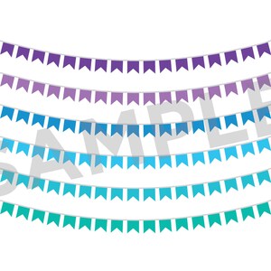 Flag Bunting Banner Clip Art Set, PNG, SVG, VECTOR, Party Banner ...