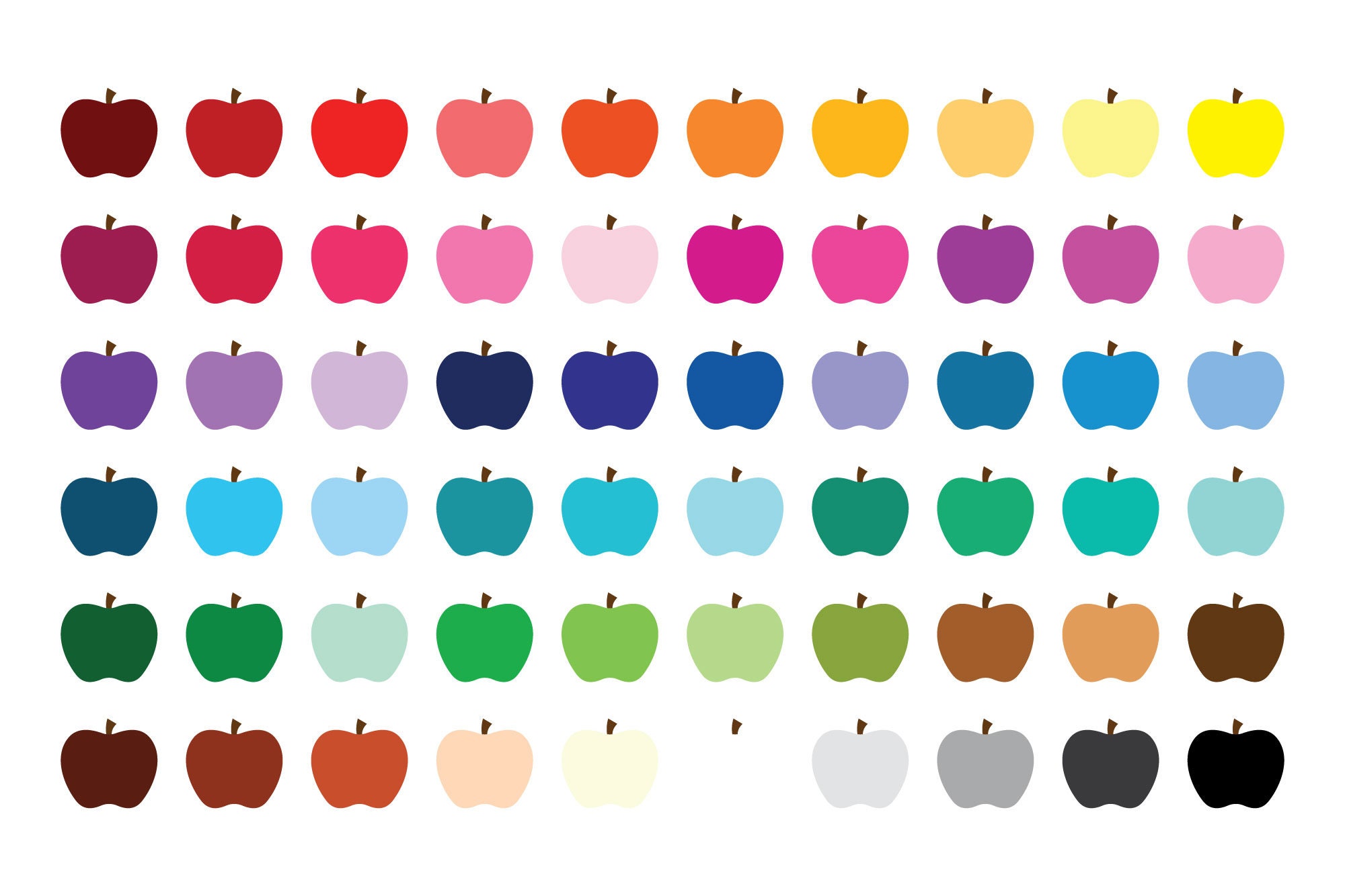 Apple Clip Art Set, PNG, SVG, VECTOR, Back to School, Food Clip Art ...