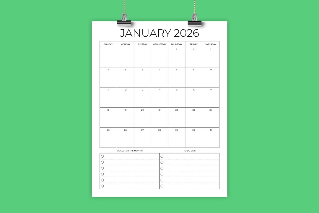 2026 Vertical 8.5 X 11 Inch Planner Calendar Template | INSTANT ...