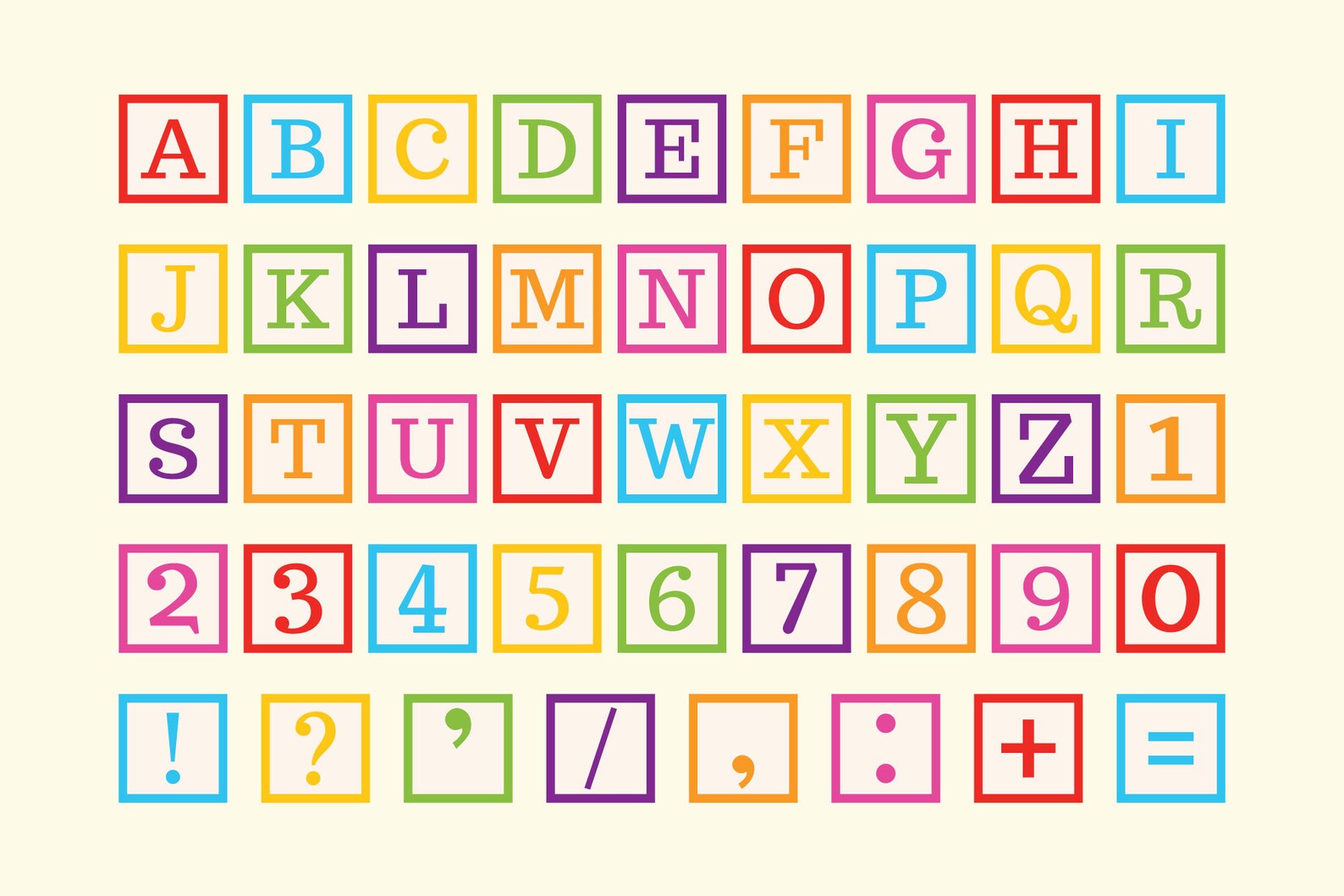 Baby Blocks Clip Art Set, PNG, SVG, VECTOR, Preschool Graphics ...