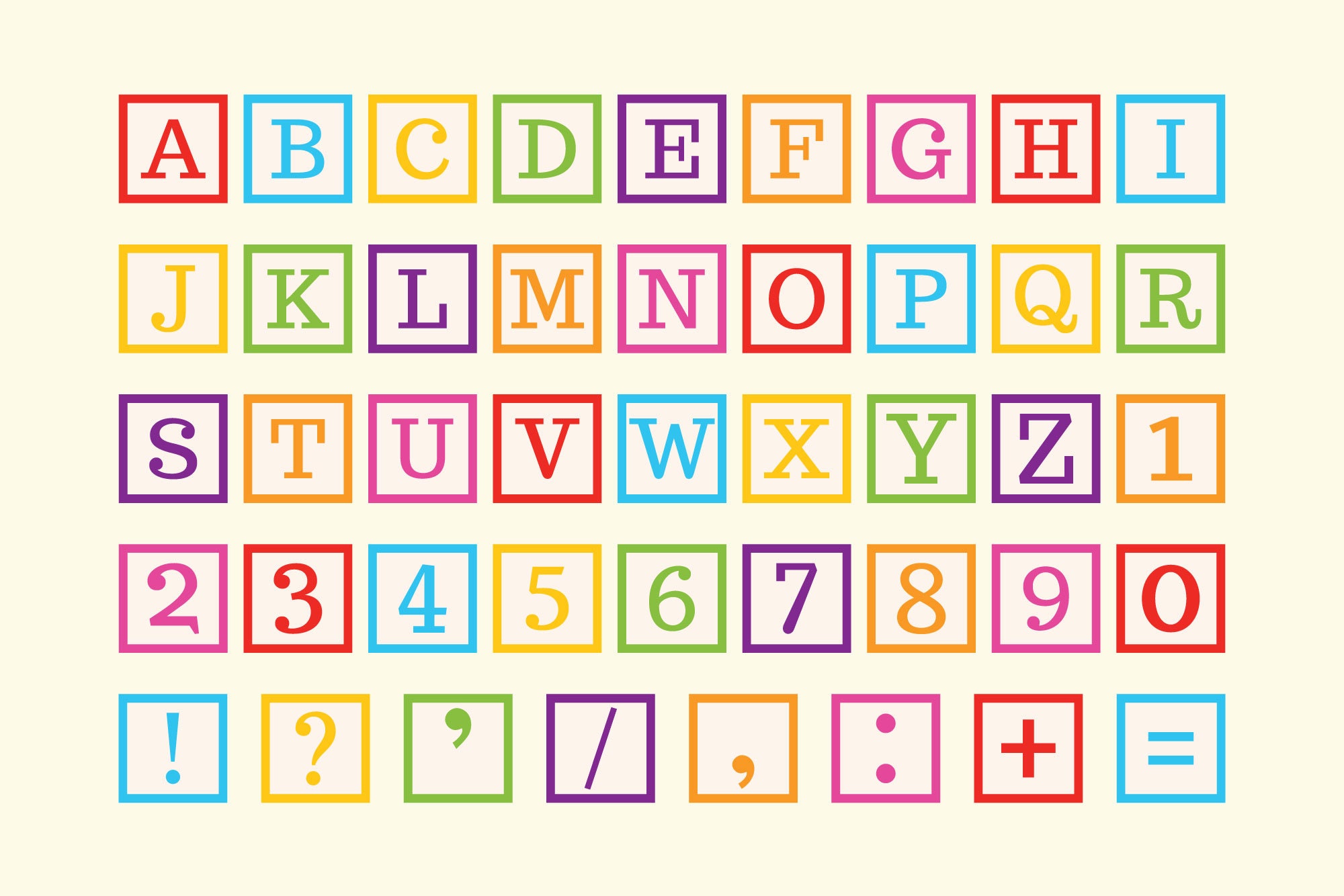 Baby Blocks Clip Art Set, PNG, SVG, VECTOR, Preschool Graphics ...