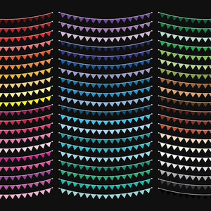 Single Color Triangle Banner Clip Art Set, PNG, SVG, VECTOR, Flag ...