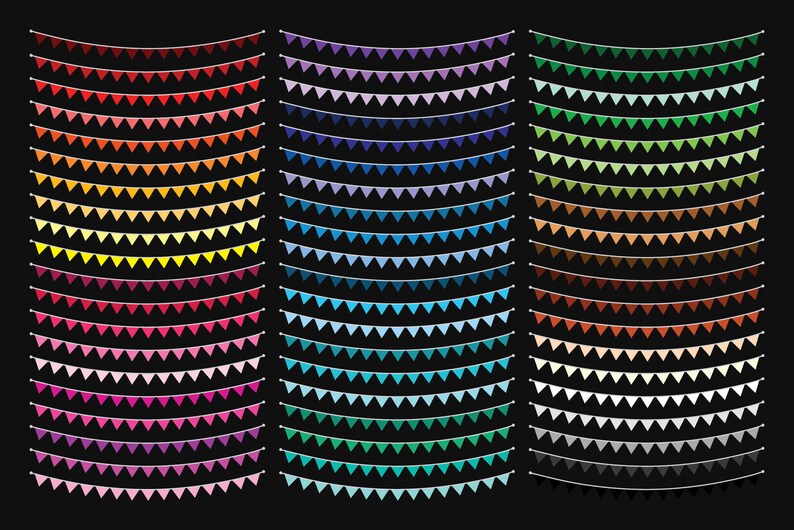 Single Color Triangle Banner Clip Art Set PNG SVG VECTOR - Etsy