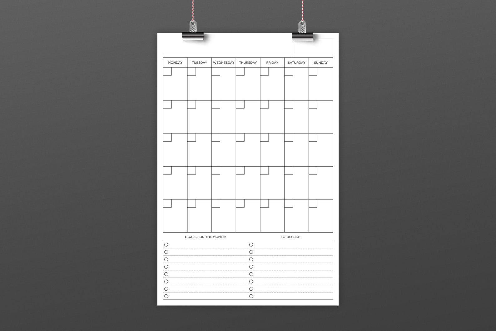 24x36 Inch Vertical Blank Calendar, Planner Calendar, 24" X 36 ...