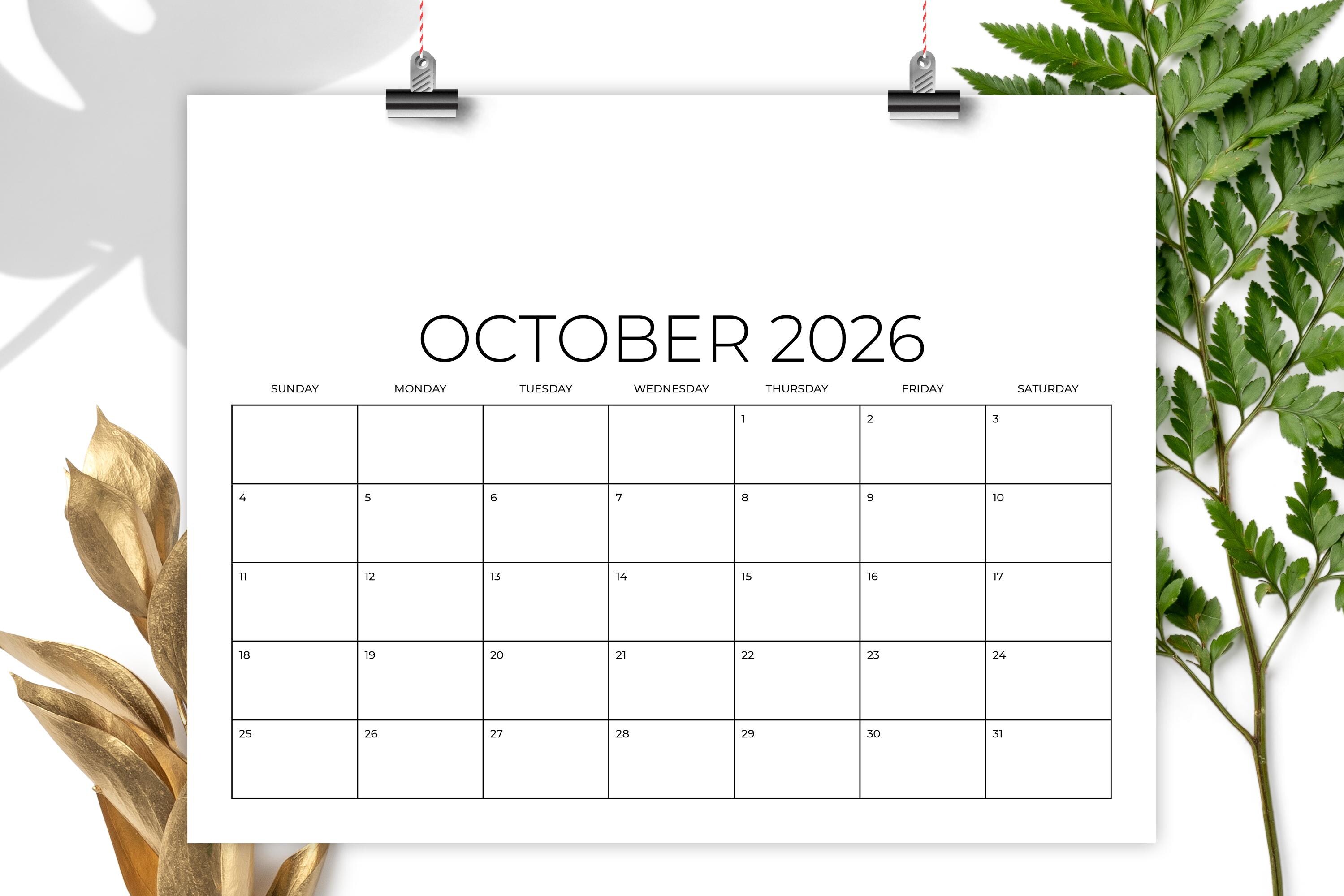 SALE 2026 8.5 X 11 Inch Calendar Template | INSTANT DOWNLOAD | Modern ...