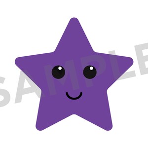 Happy Star Clip Art Set, PNG, SVG, VECTOR, Back to School, Emoji Star ...