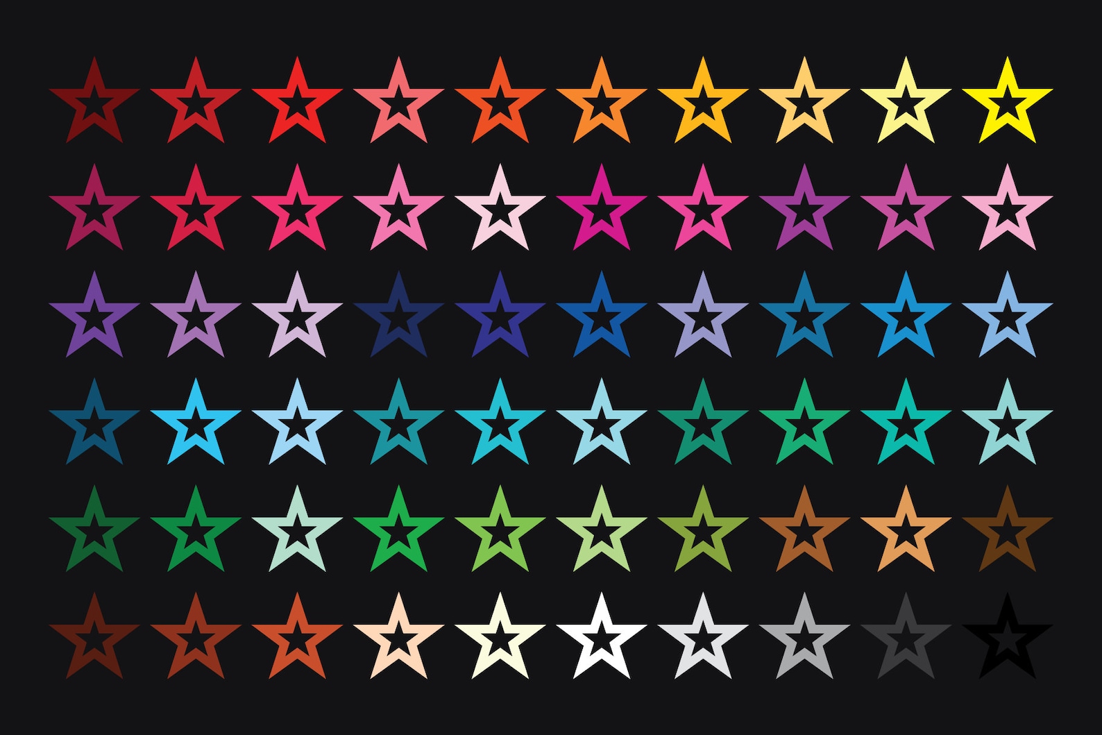 Star Trio Clip Art Set PNG SVG VECTOR Symbol Shape Graphic | Etsy