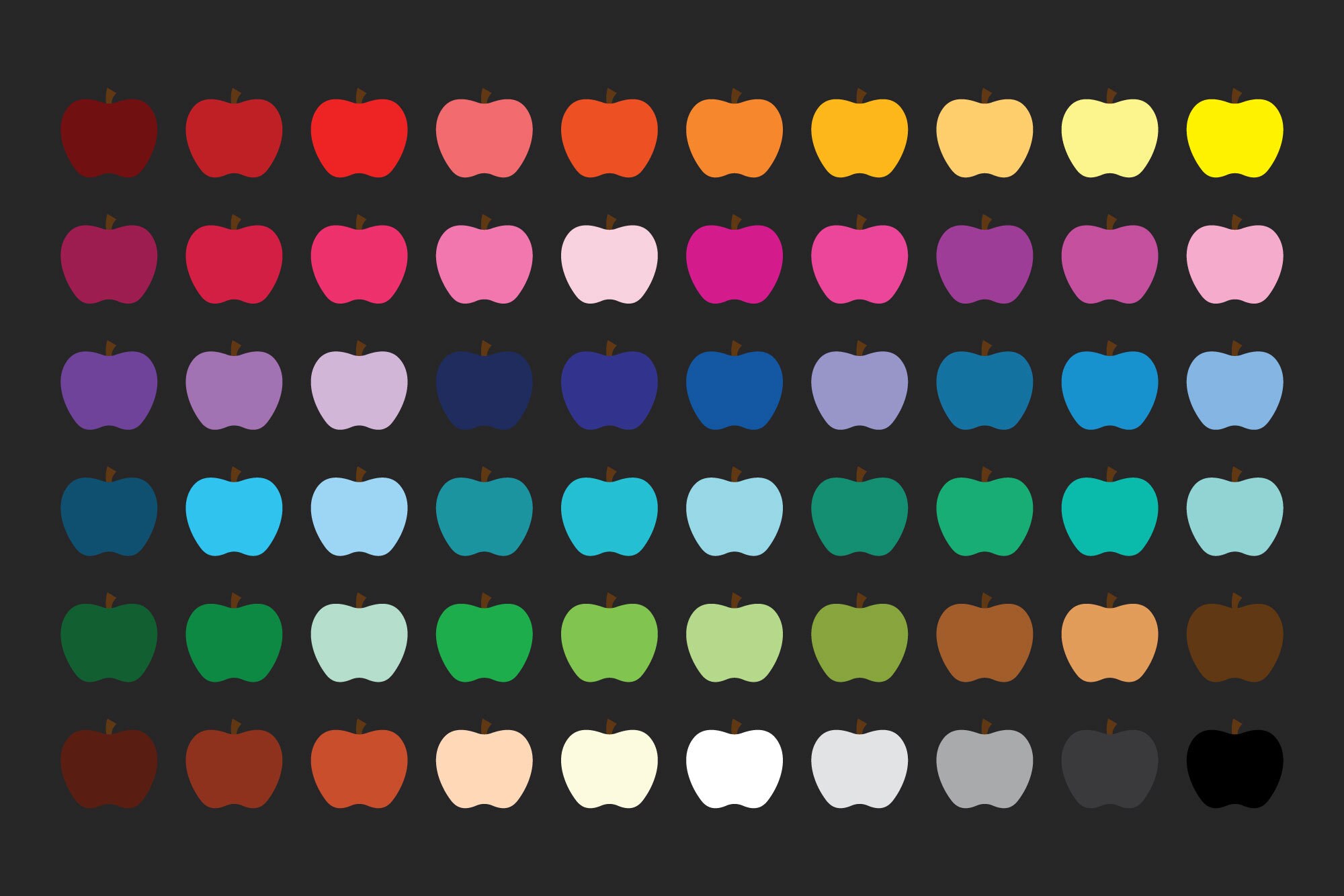 Apple Clip Art Set, PNG, SVG, VECTOR, Back to School, Food Clip Art ...