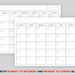 24x36 Inch Blank Calendar, 24" X 36" Calendar Template, Printable ...