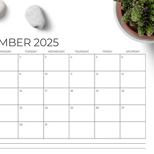 SALE 2025 11x17 Calendar Template | INSTANT DOWNLOAD | Thin Sans Serif ...