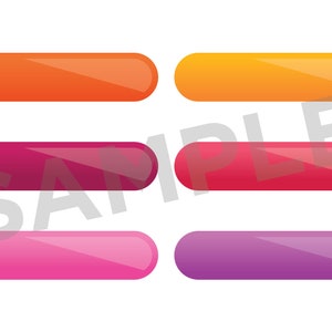 Gradient Web Button Clip Art Set, PNG, SVG, VECTOR, Ombre, Rounded ...