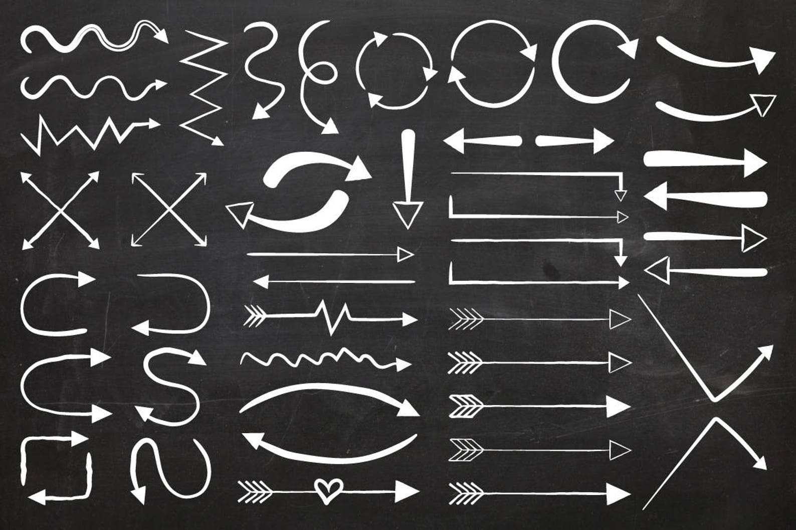 Arrows and Arrows Clip Art Set PNG SVG VECTOR Black & White | Etsy