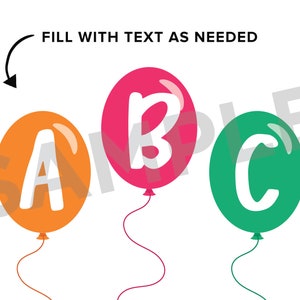 Party Balloons Clip Art Set, PNG, SVG, VECTOR, Multicolor Balloons ...