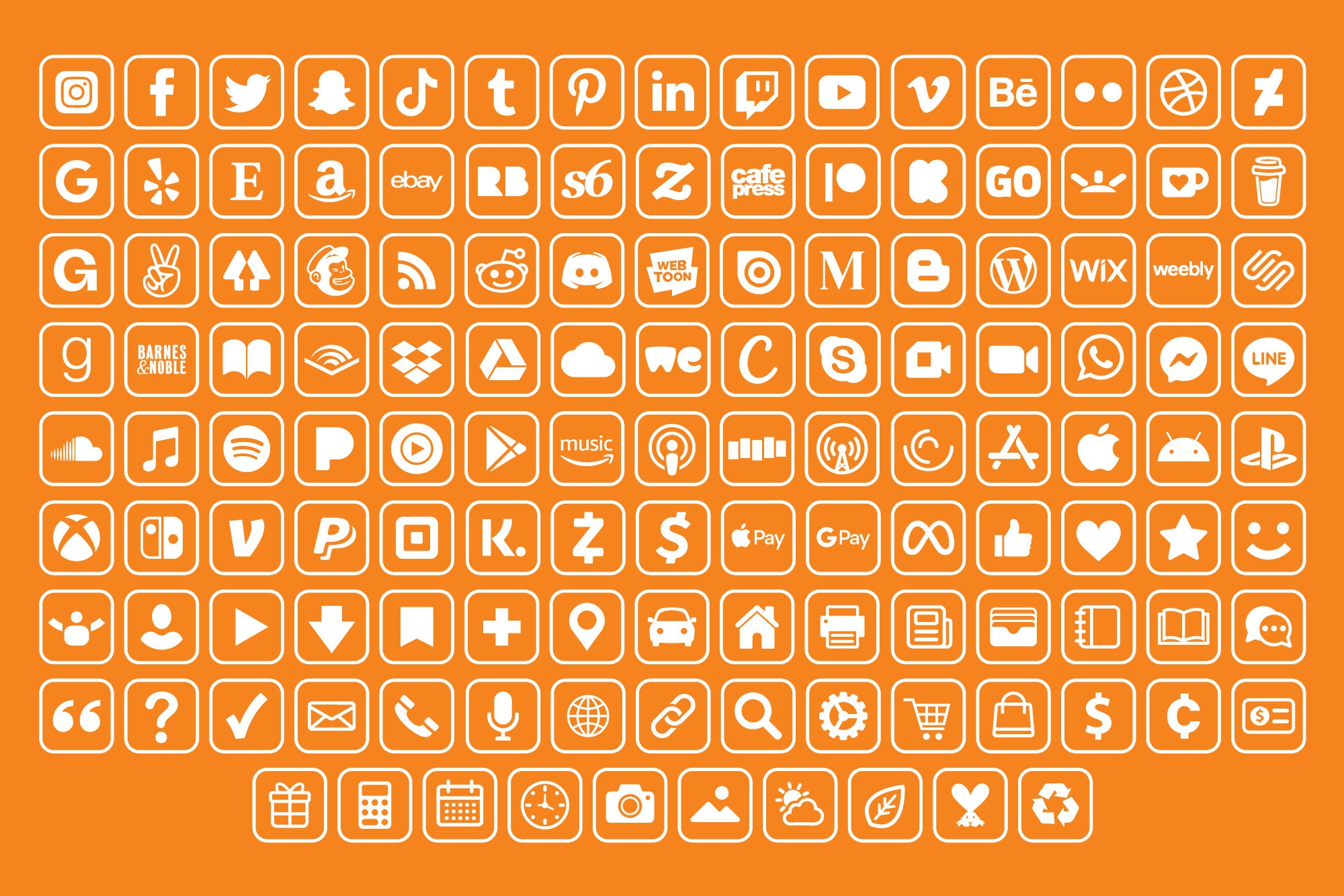 Design & Templates Blog Icons Social Media Icons Square Icons PNG SVG ...